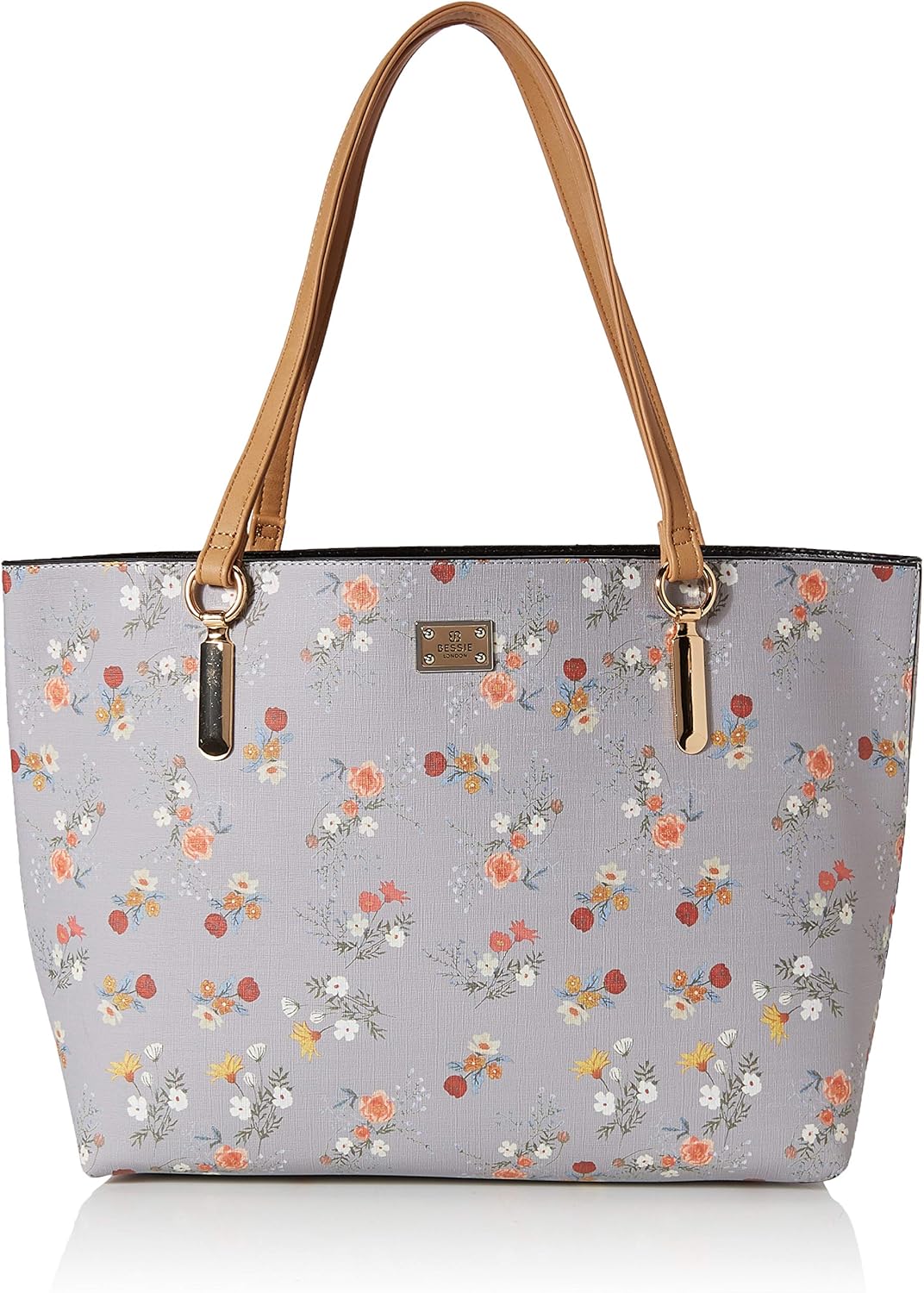 BESSIE LONDON Womens Large Floral Print Bag In Bag Shopper Shoulder Bag ...