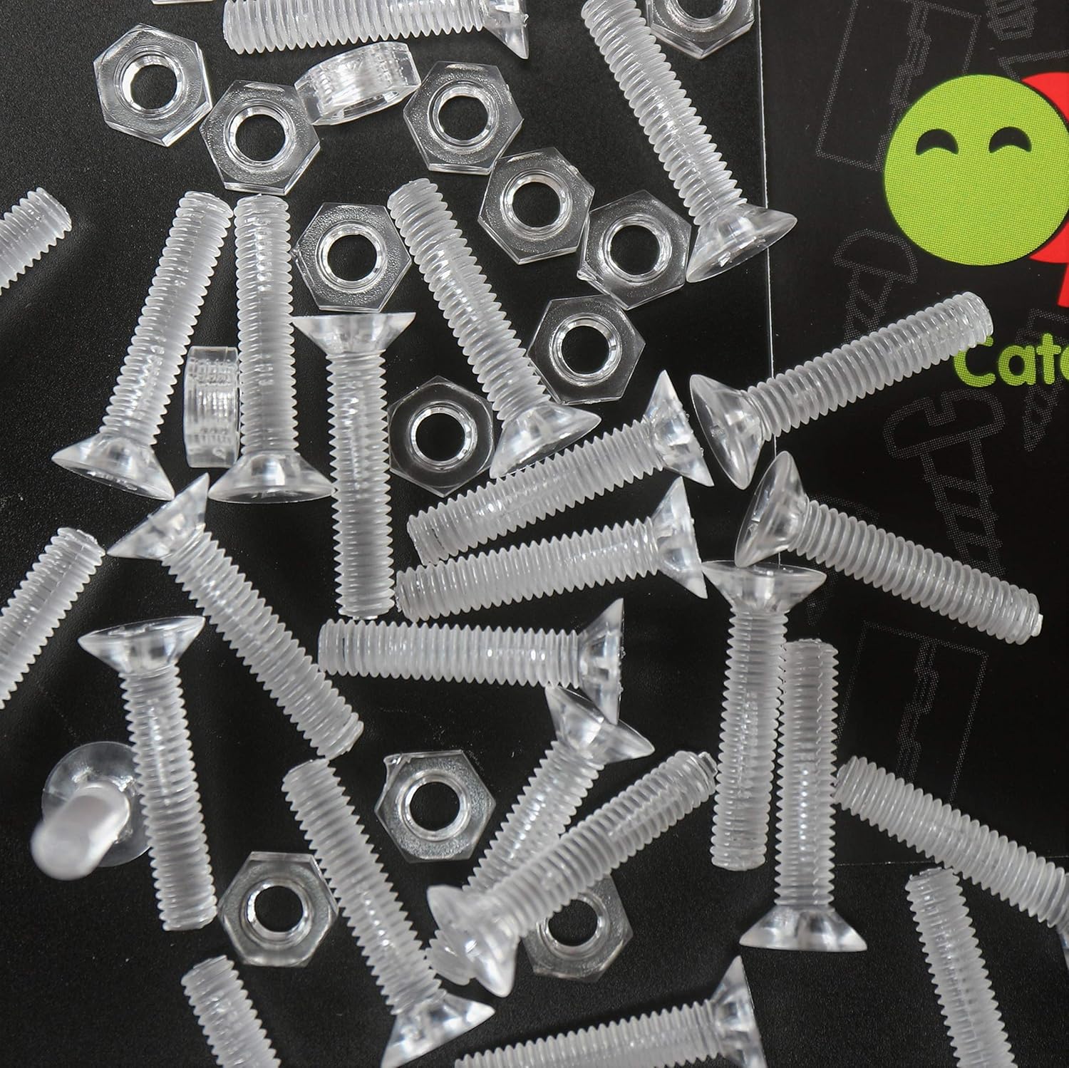 50 x Crosshead Countersunk Screws Nuts and Bolts, Transparent Clear ...