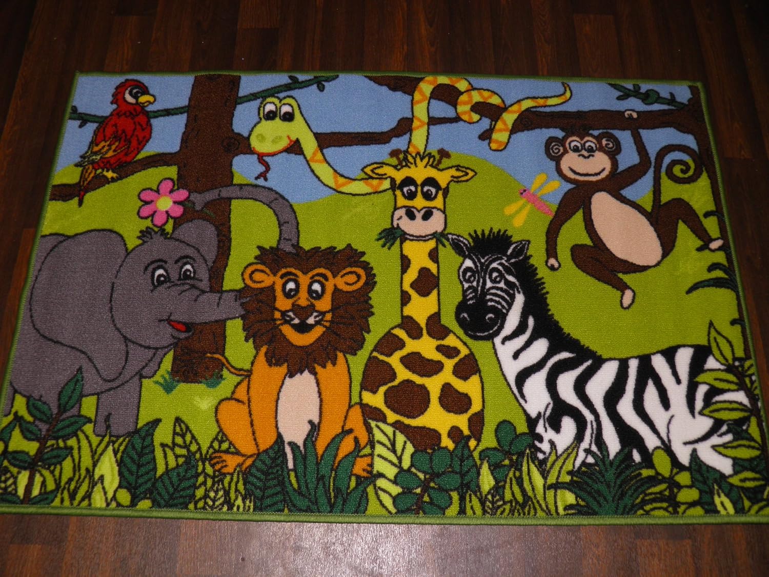Non Slip Kids Animal Jungle Rug 80cm x 120cm Hours Of Fun For The Kids ...