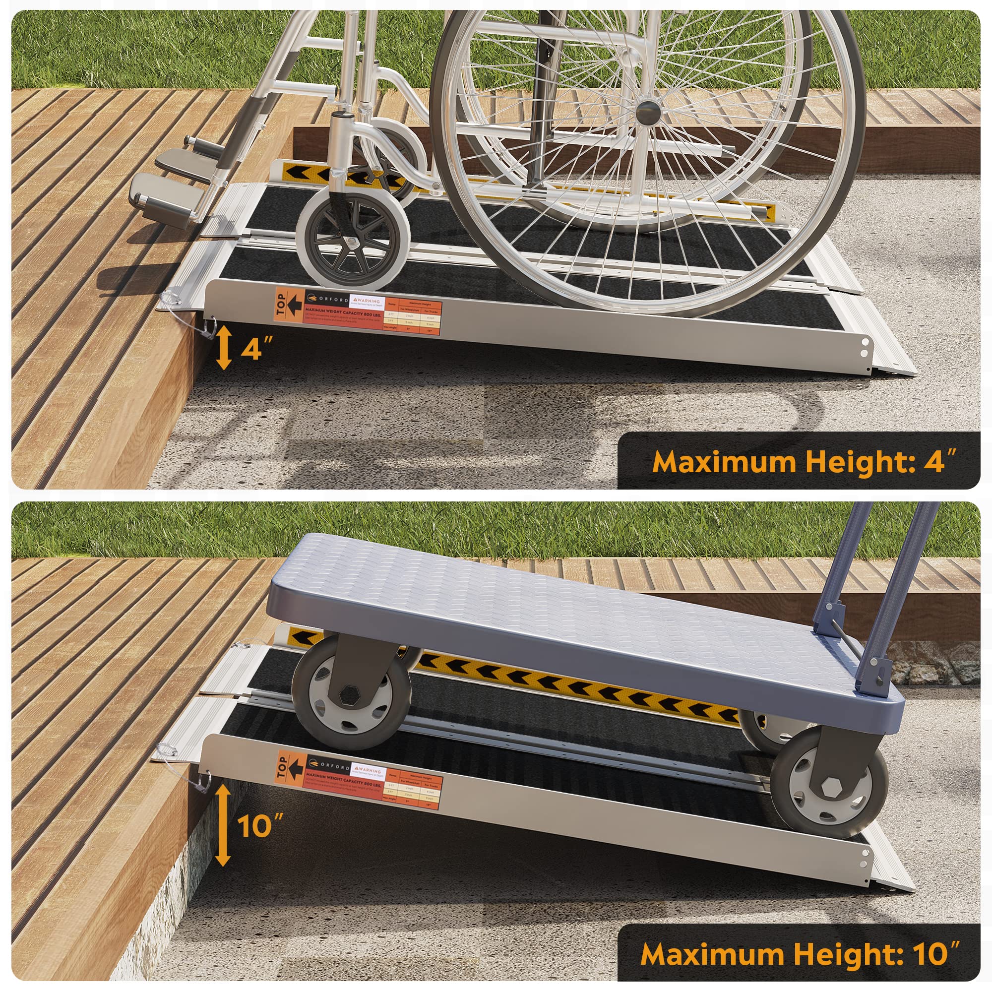 Mua ORFORD Non Skid Wheelchair Ramp 4FT, Threshold Ramp with an Applied ...