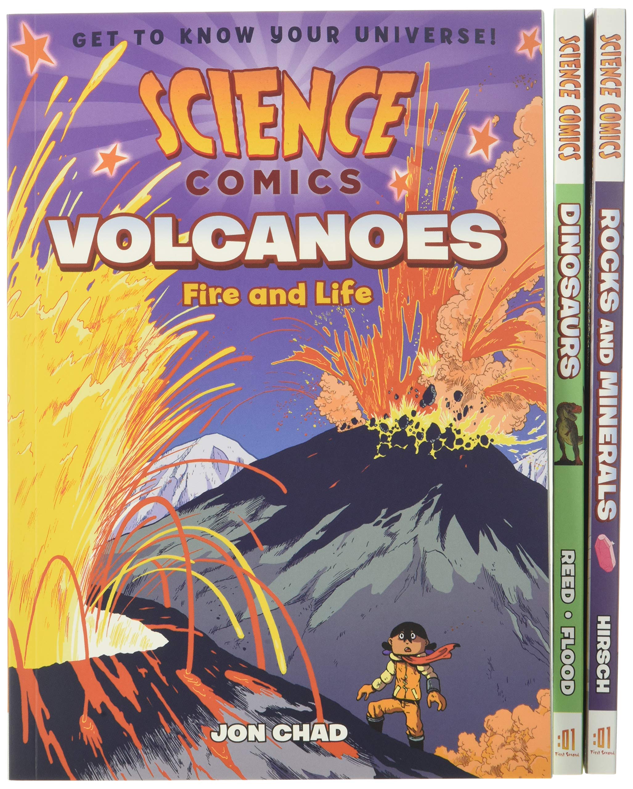 Science Comics Boxed Set: Volcanoes, Dinosaurs, and Rocks and Minerals ...