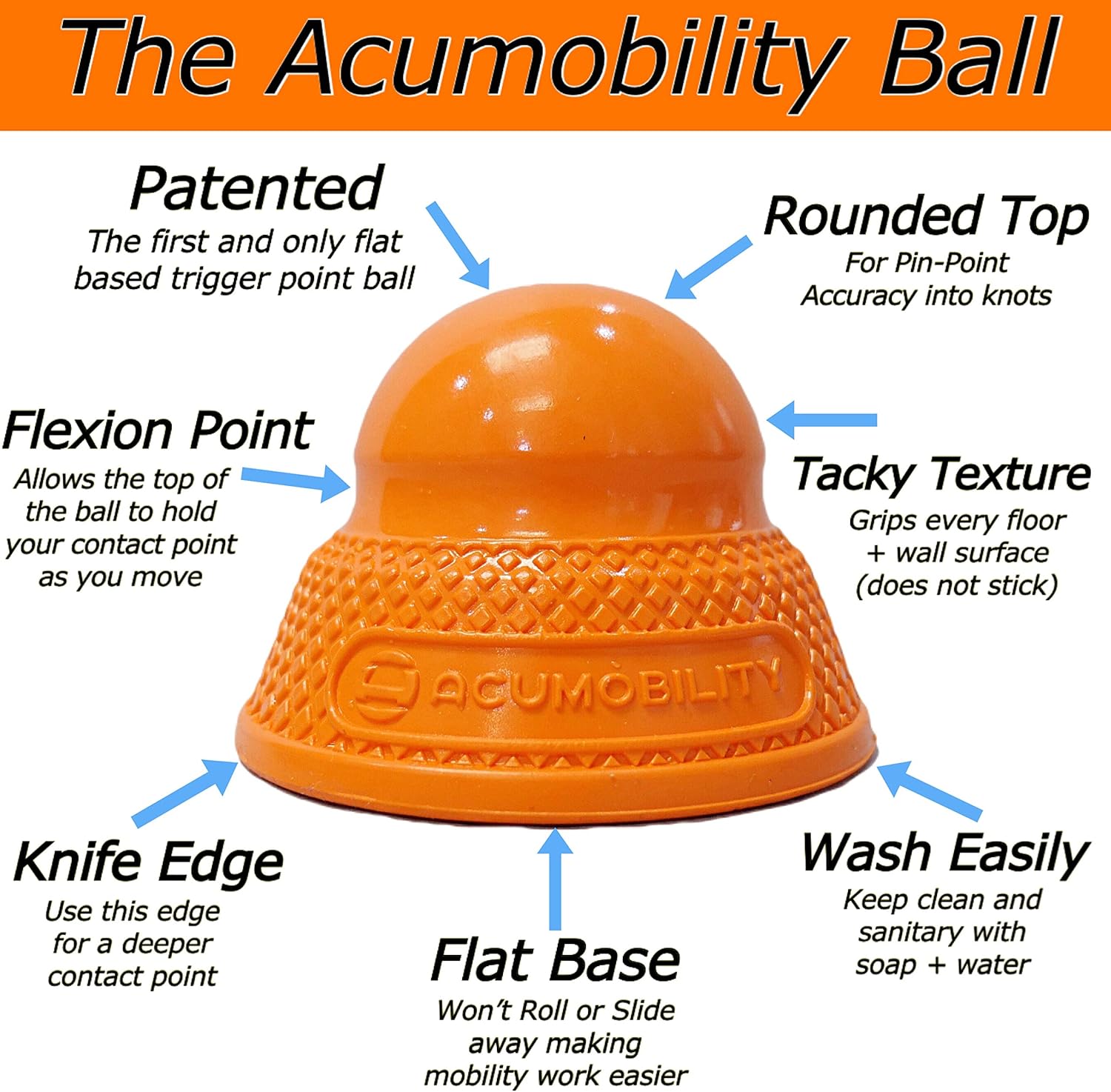 1 Acumobility Level 1 (Orange) Trigger Point Ball, Massage Ball ...