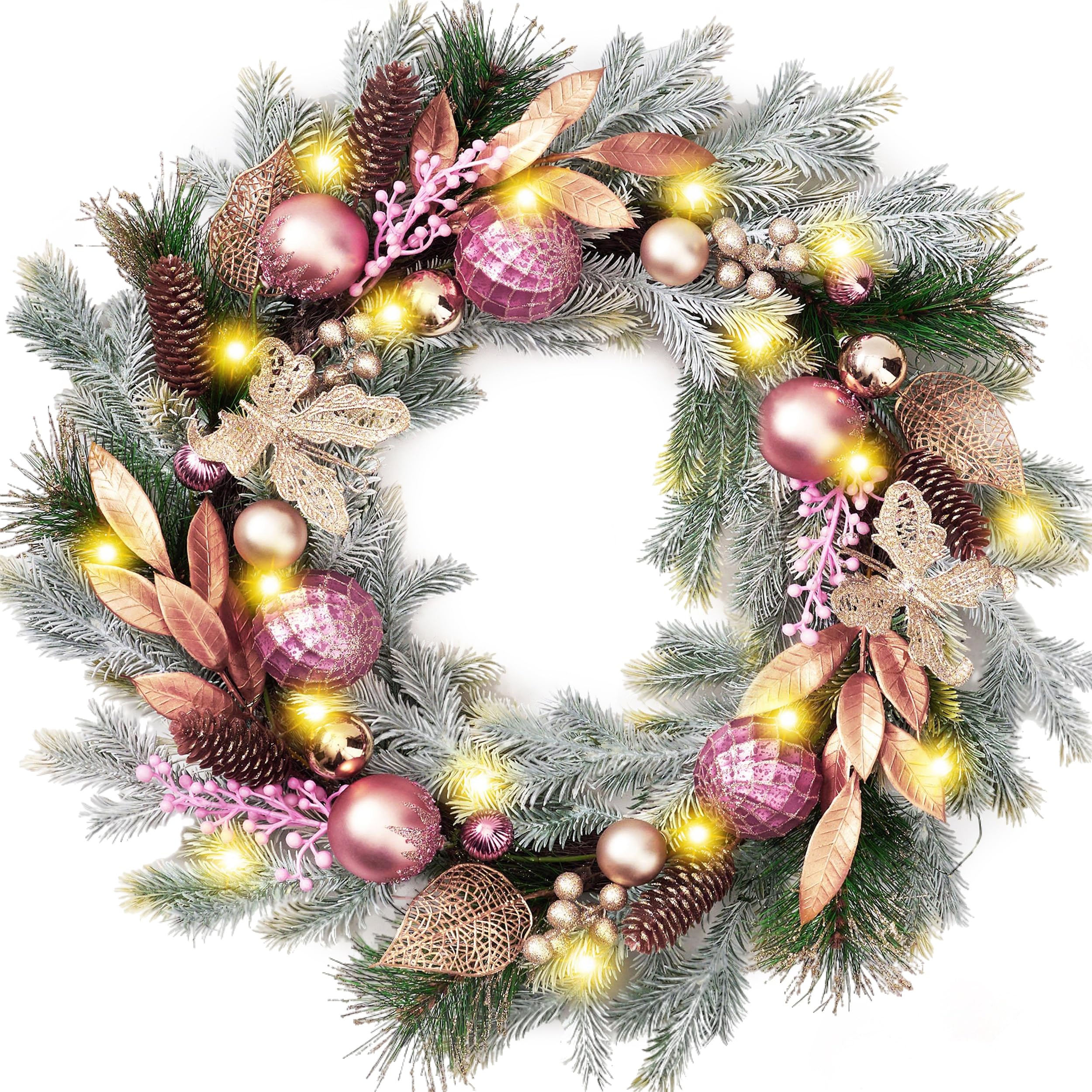Decorbyhannah Collapsible Christmas Wreath, 24 inch Christmas Wreaths ...
