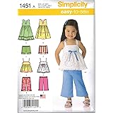 Amazon.com: Simplicity Easy To Sew Toddler Dress, Pinafore, and Shorts ...