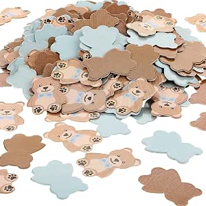 Amazon.com: 300 Pieces Bear Confetti Baby Shower Paper Confetti Bear ...