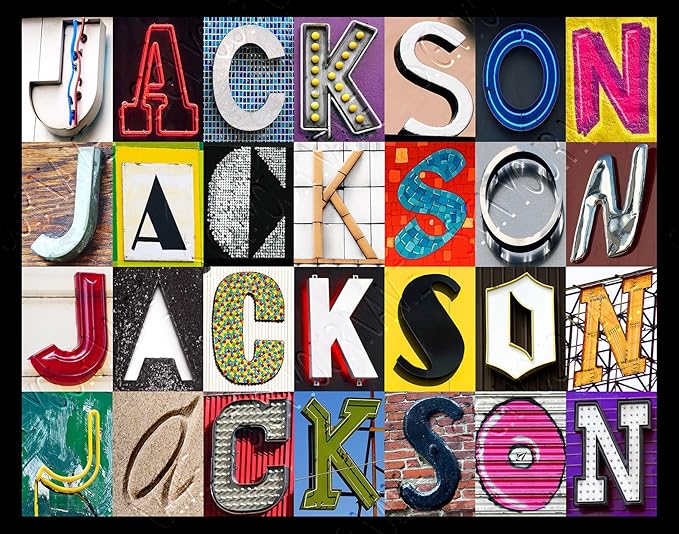 Amazon.com : JACKSON Personalized Name Poster Using Sign Letters - 11 ...
