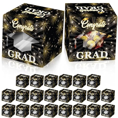 KatchOn, Black and Gold Graduation Candy Boxes - Pack of 25 ...