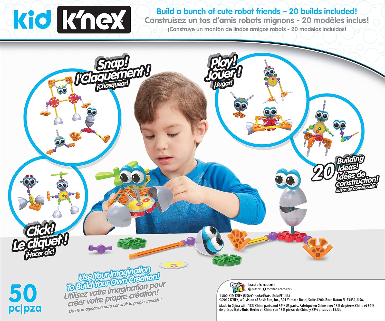 Kid K’Nex Kid KNex 520 85009 EA Rockin’ Robots Building Set, Multicolor ...