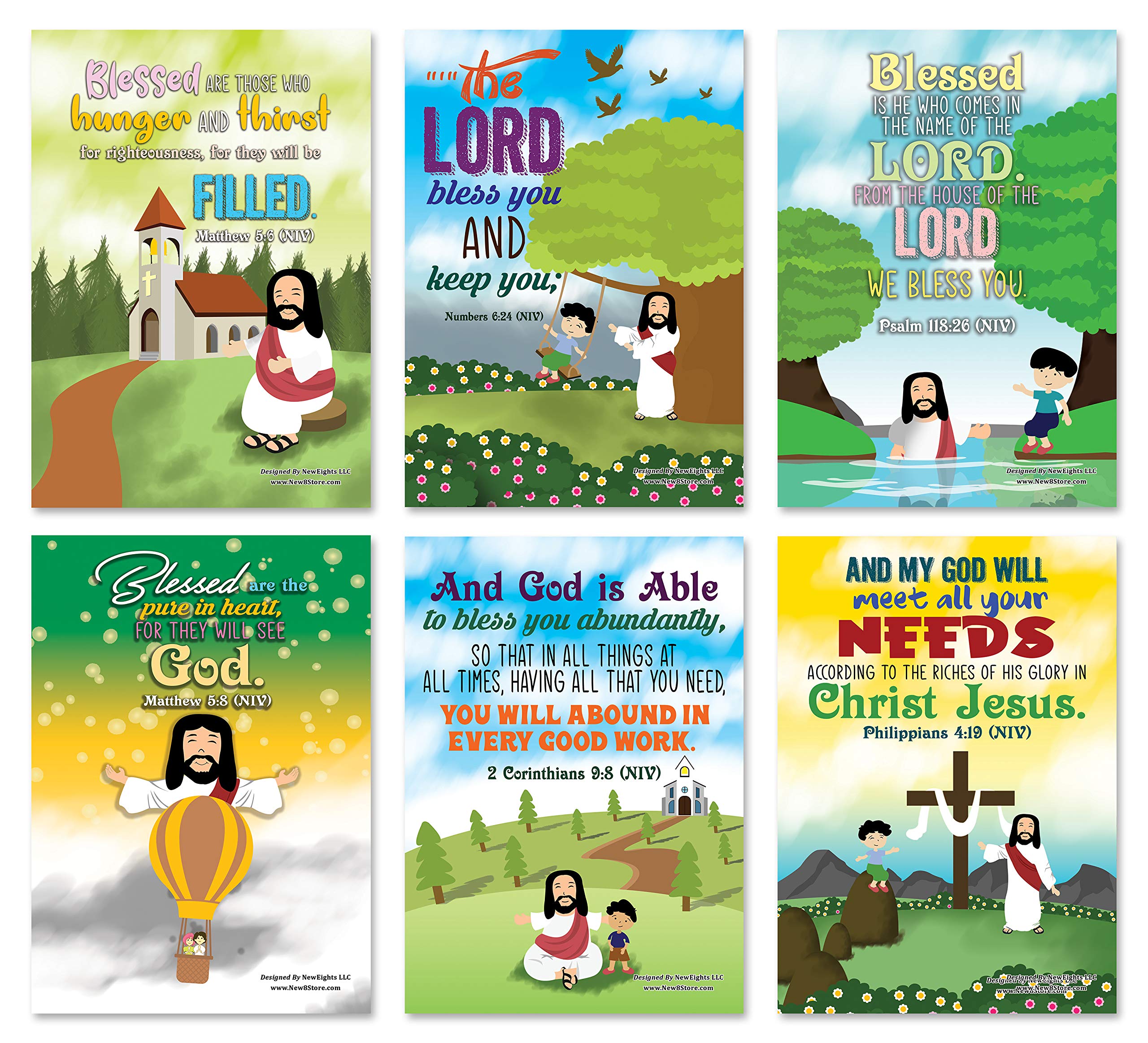Christian Posters (12-Pack) Inspirational Bible Verses Poster For Men ...