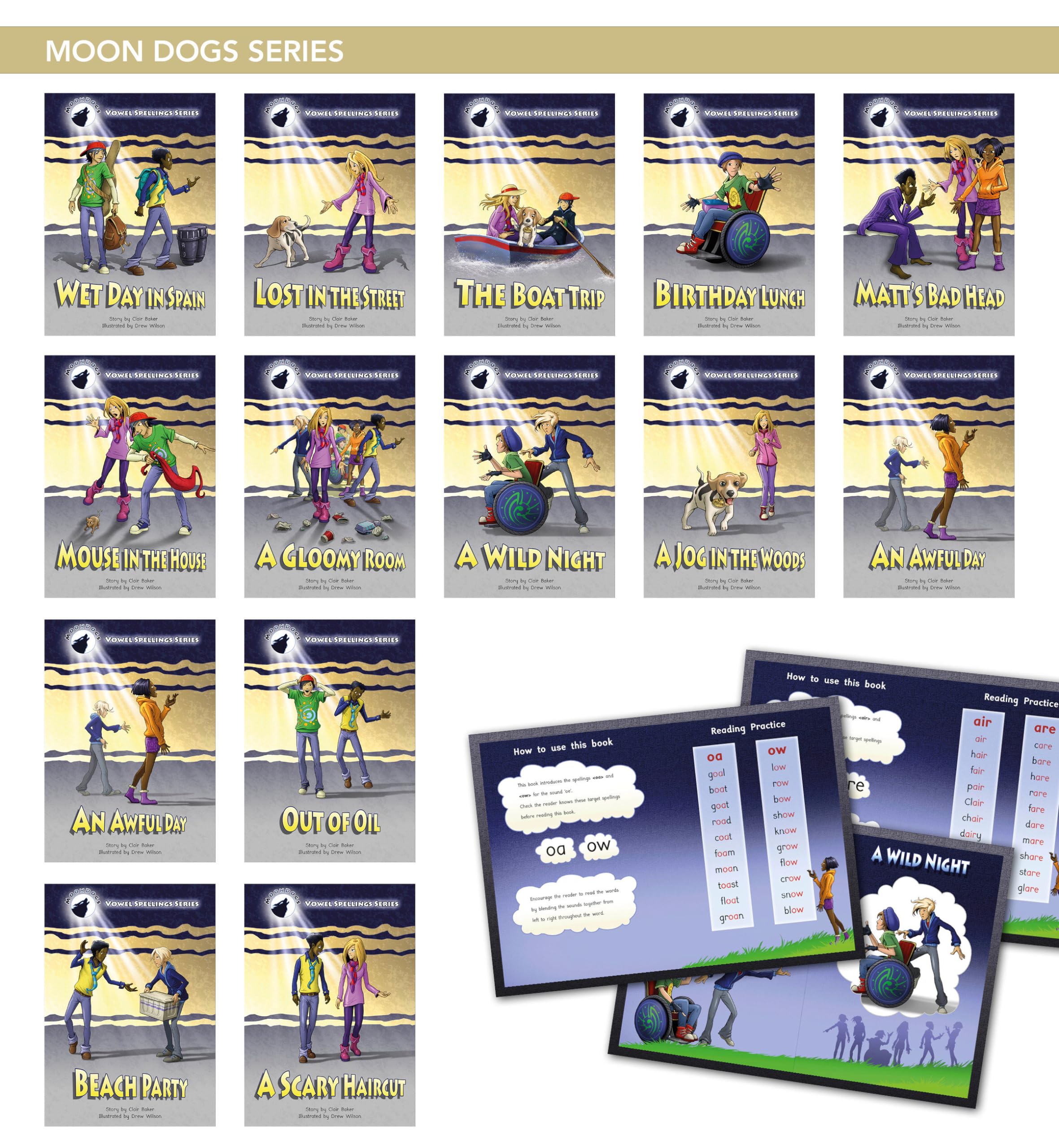 Mua Phonic Books Moon Dogs Set 3 Vowel Spellings Decodable Books for ...