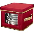 Amazon.com: Simplify Holiday Salad Plate Dinnerware Storage Box with 12 Felt Dividers, China ...