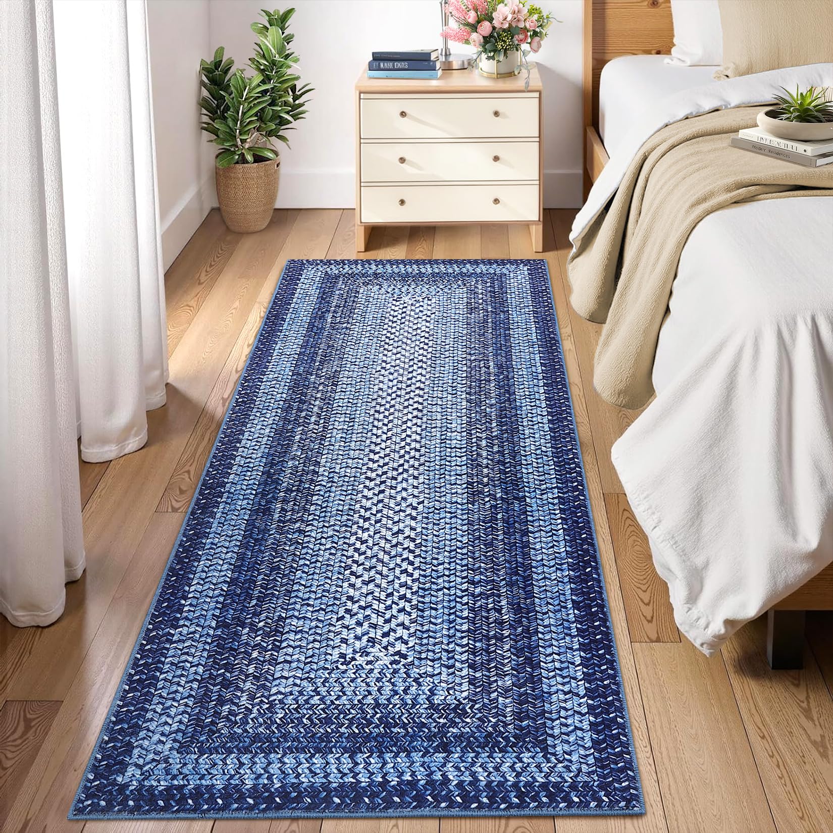 RUGSREAL 2x6 Runner Rug Braided Print Hallway Runner Rug Boho Rug ...