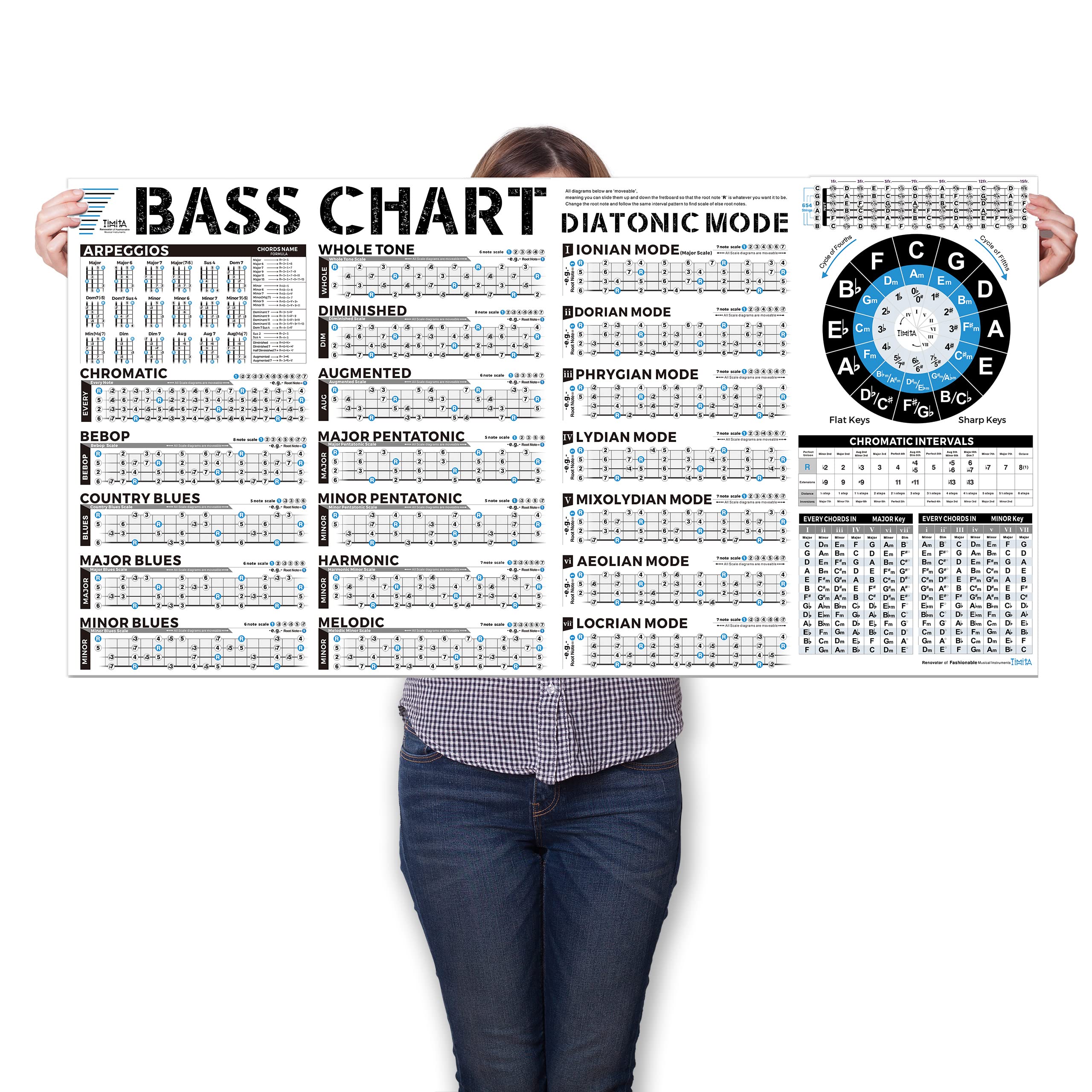 Mua Bass Scales and Modes Chart Poster of Pentatonic Scales | Blues ...