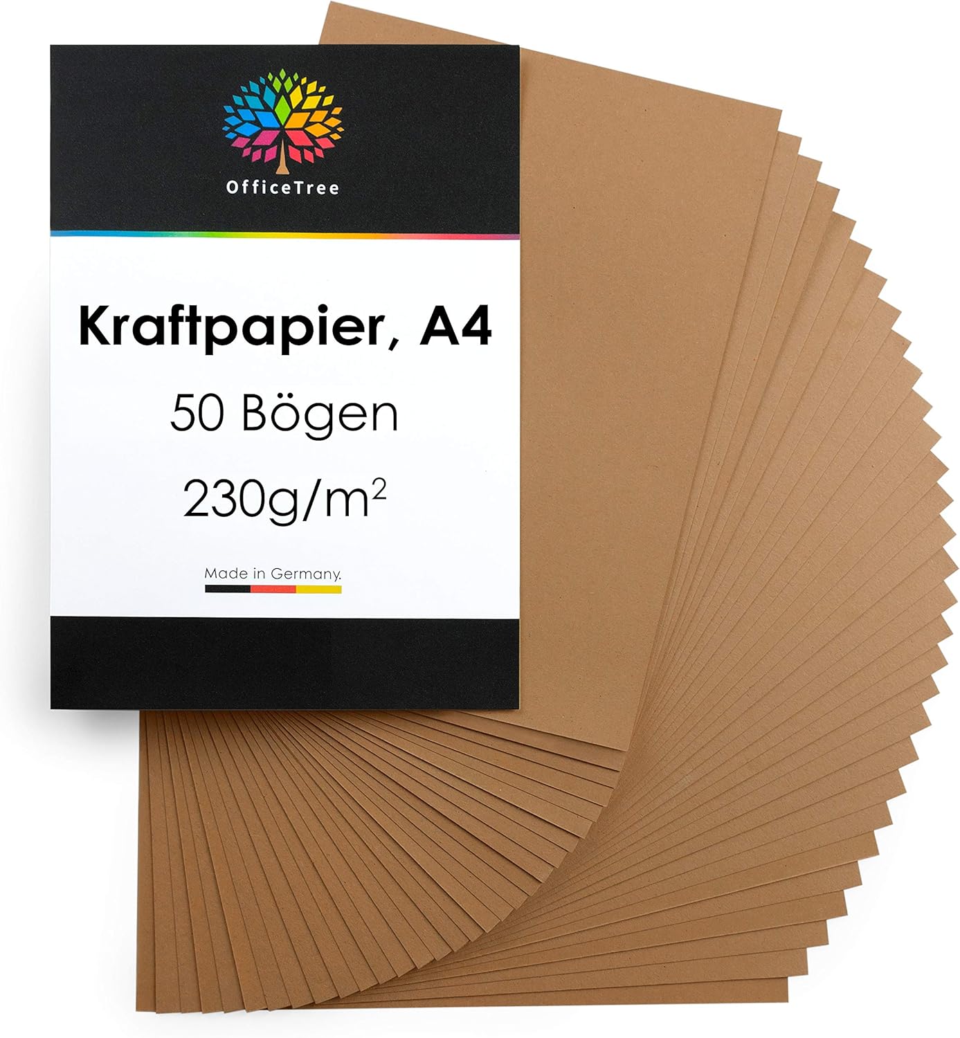 OfficeTree Kraft Paper A4 Recycled – 50 Sheets Pack – Brown Craft Paper ...