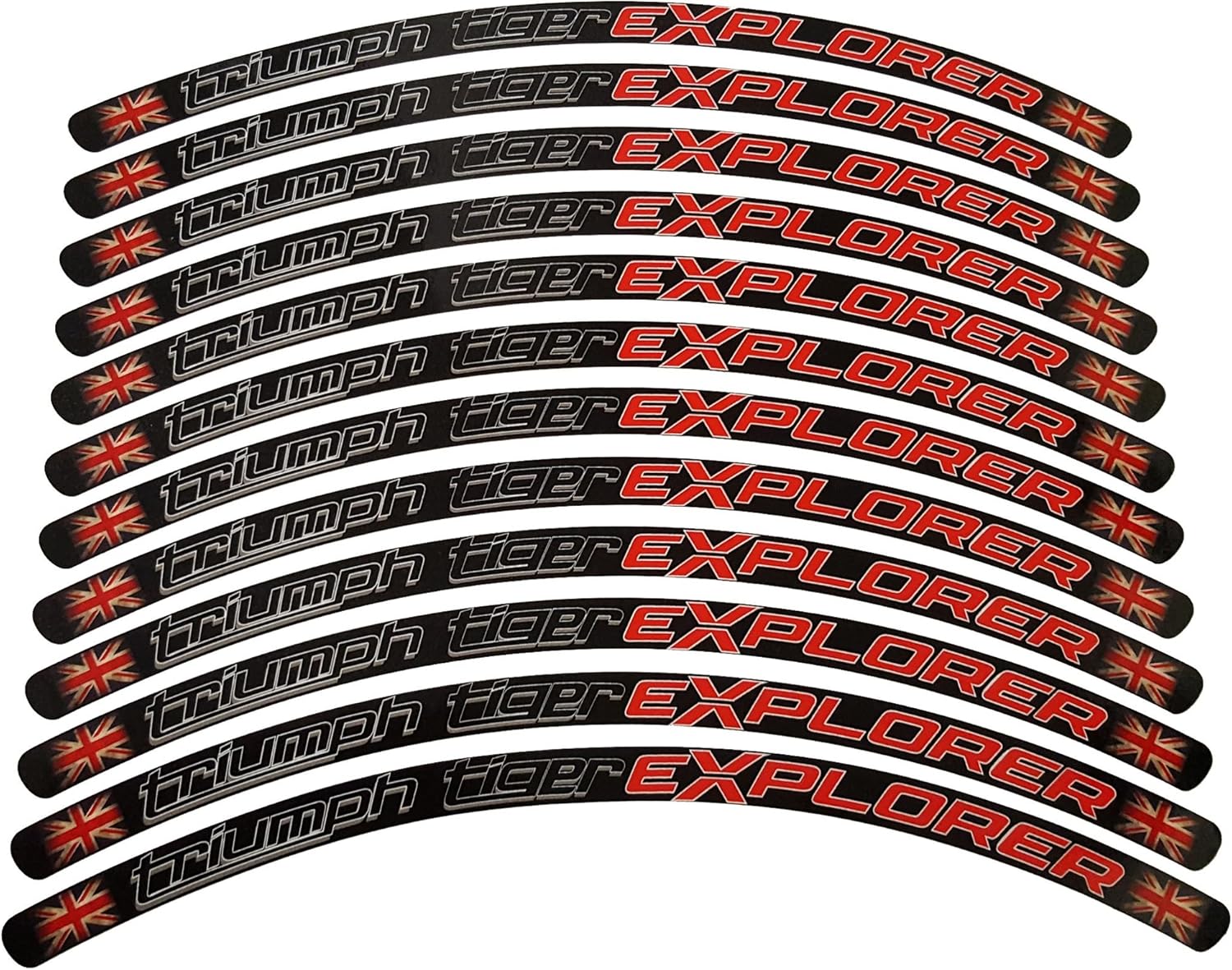 Triumph Tiger explorer wheel rim graphics decals stickers x 12 style 1 ...