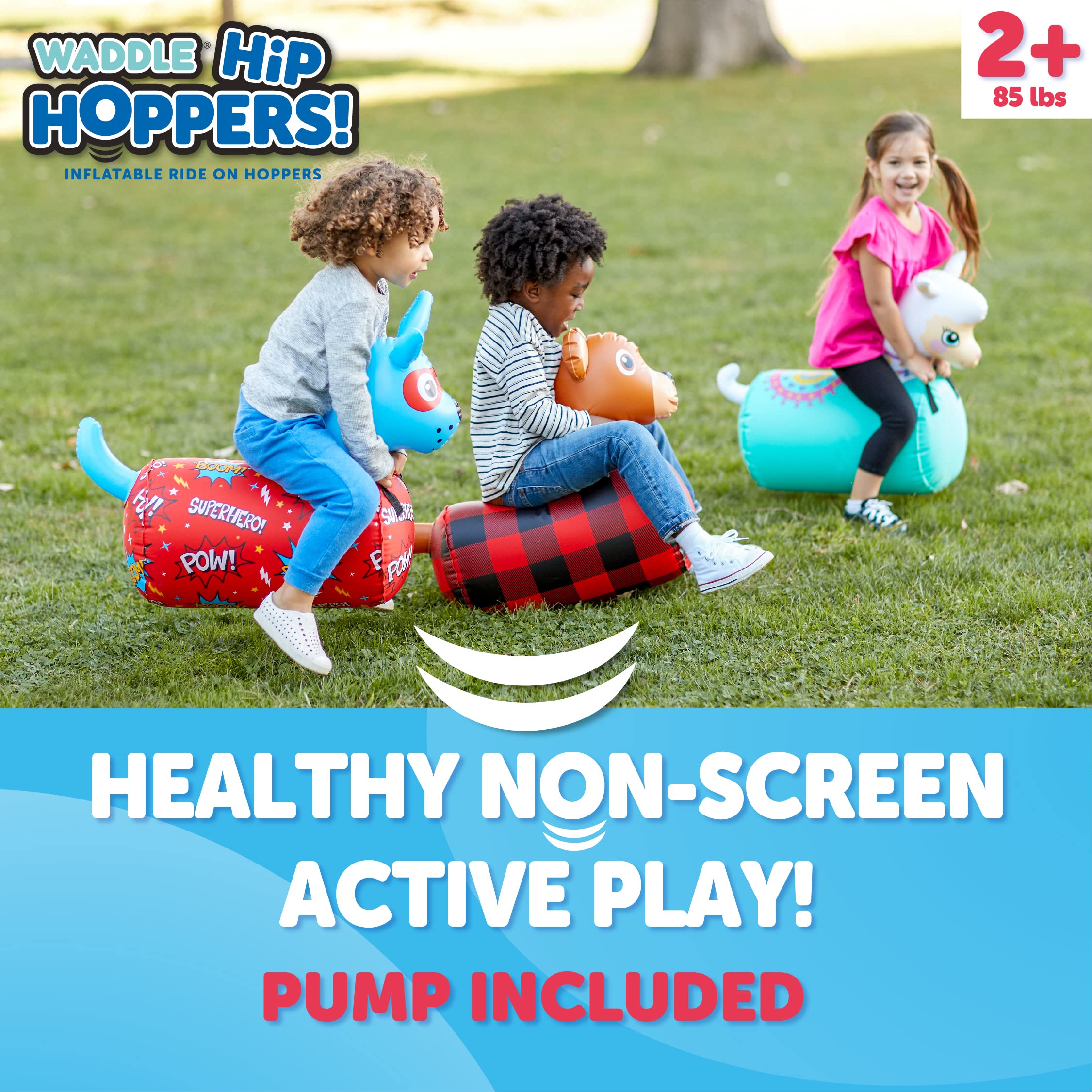 WADDLE Hip Hopper Inflatable Hopping Animal Bouncer Bear, Ages 2 And Up ...