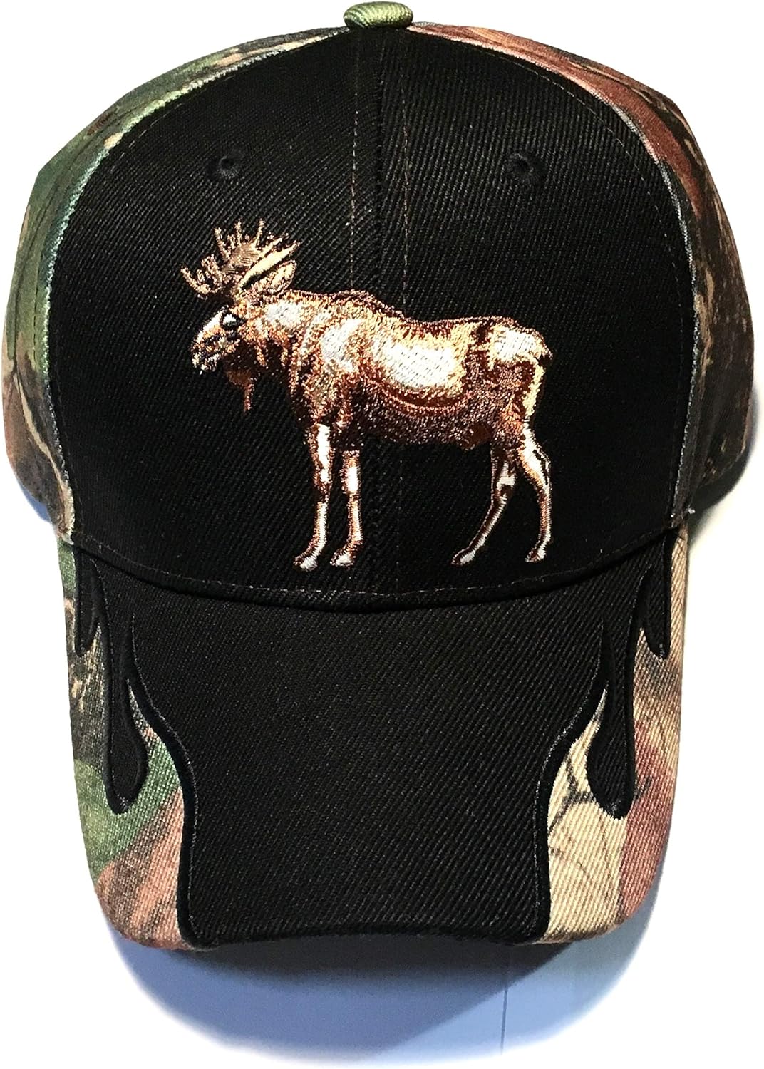 Black Camo Standing Moose Hat Ball Cap Adjustable at Amazon Men’s ...