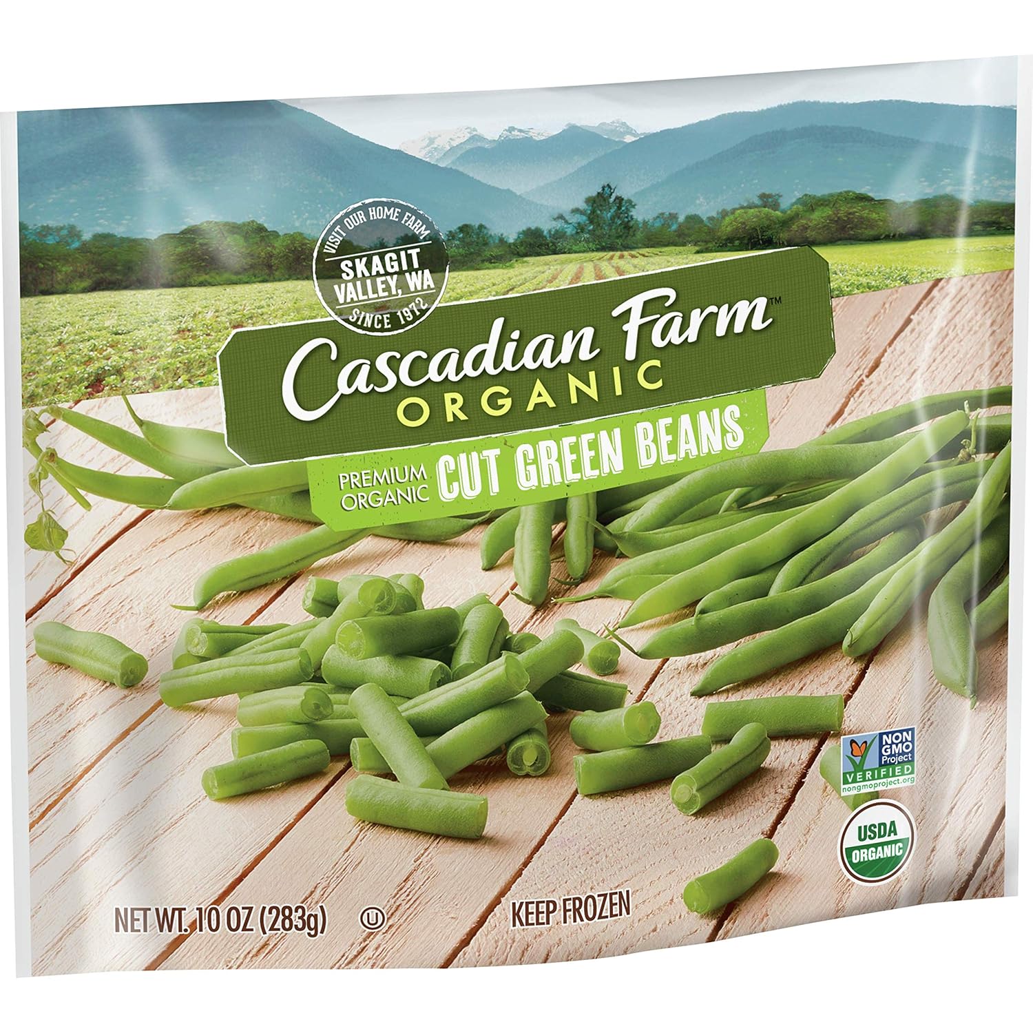 Cascadian Farm Organic Cut Green Beans, Premium Frozen Vegetables, Non ...
