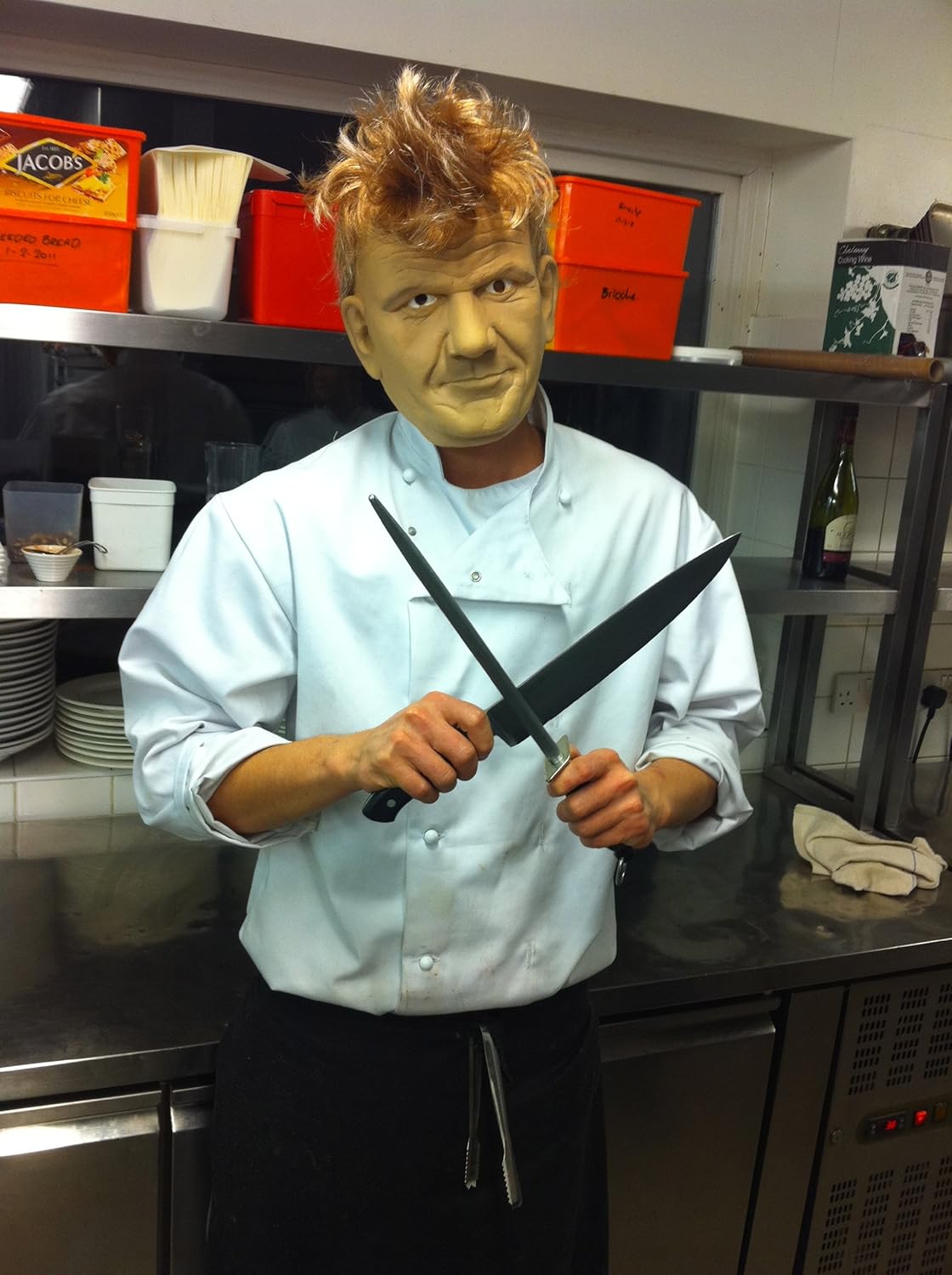 Gordon Ramsay Mask Chef Fancy Dress: Amazon.co.uk: Clothing