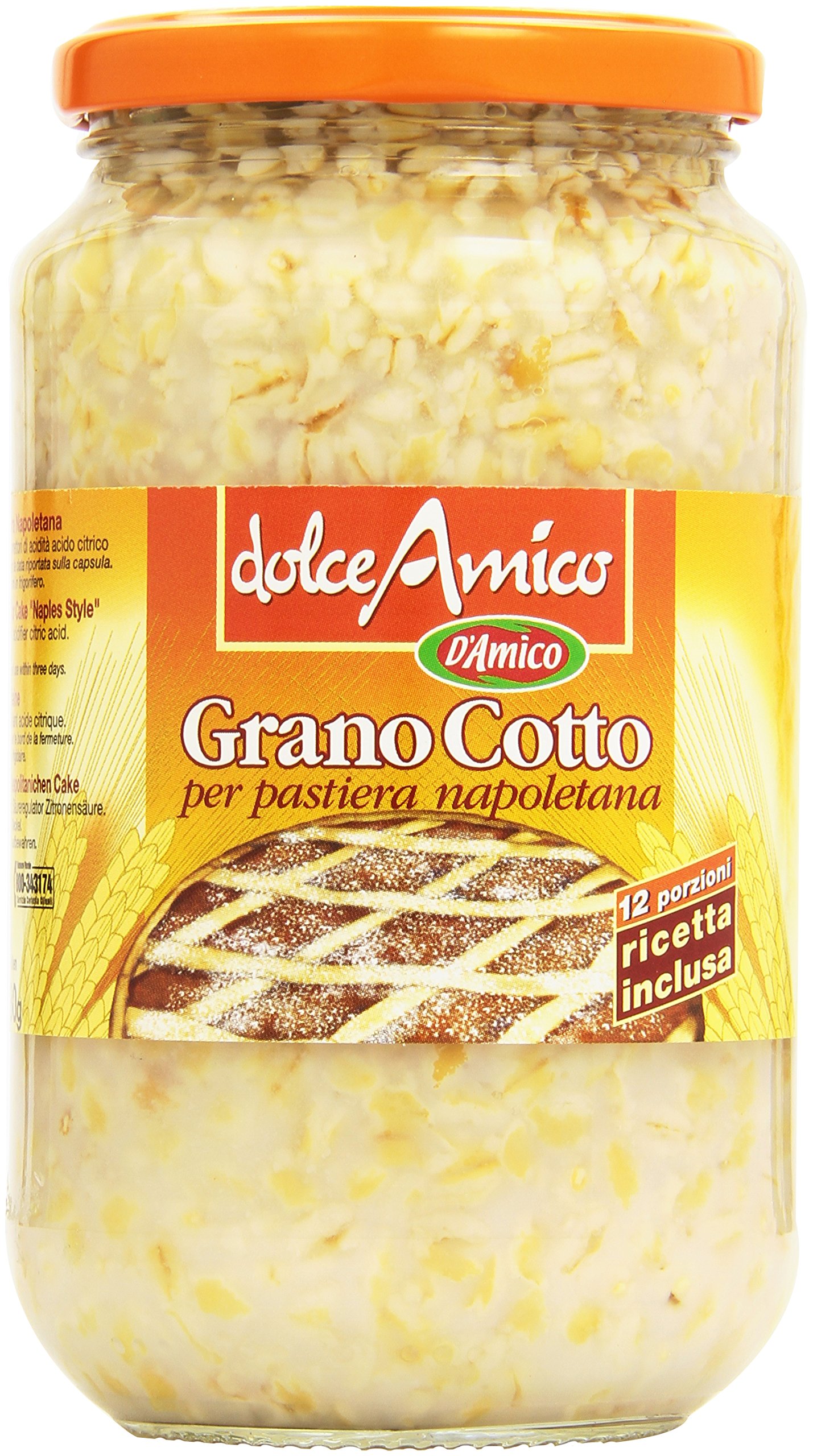 Amazon.com : Val Colli: "Grano Cotto" Cooked Wheat Per Pastiera Jar ...
