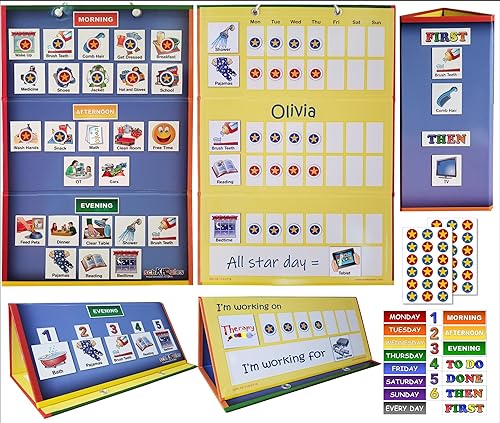 SchKIDules Visual Schedule for Kids Deluxe Bundle: Magnetic Daily ...