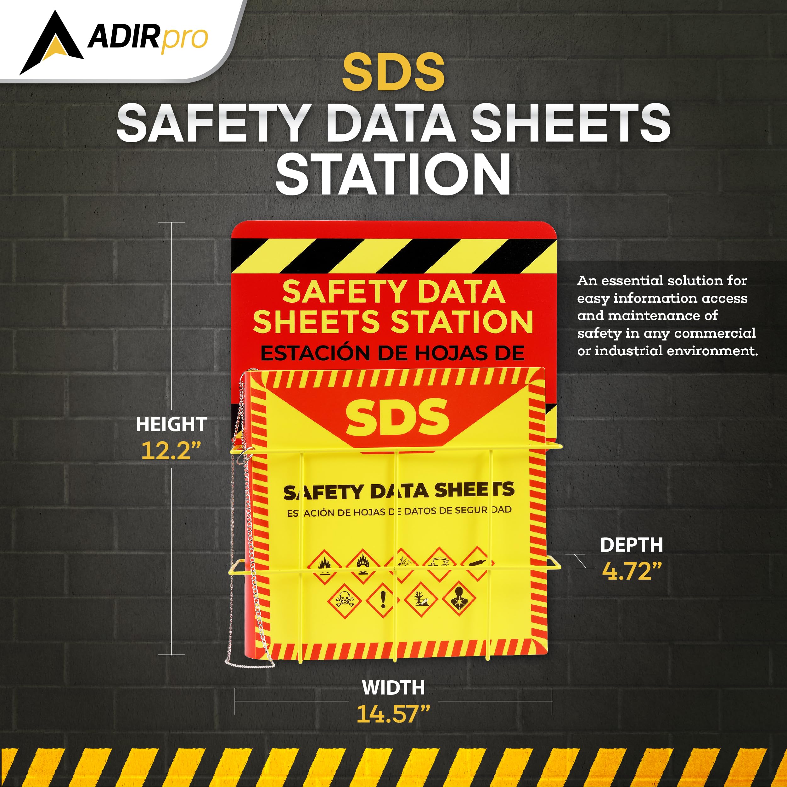 AdirPro Safety Data Sheet Station - Wall Mount SDS Station Displays GHS ...