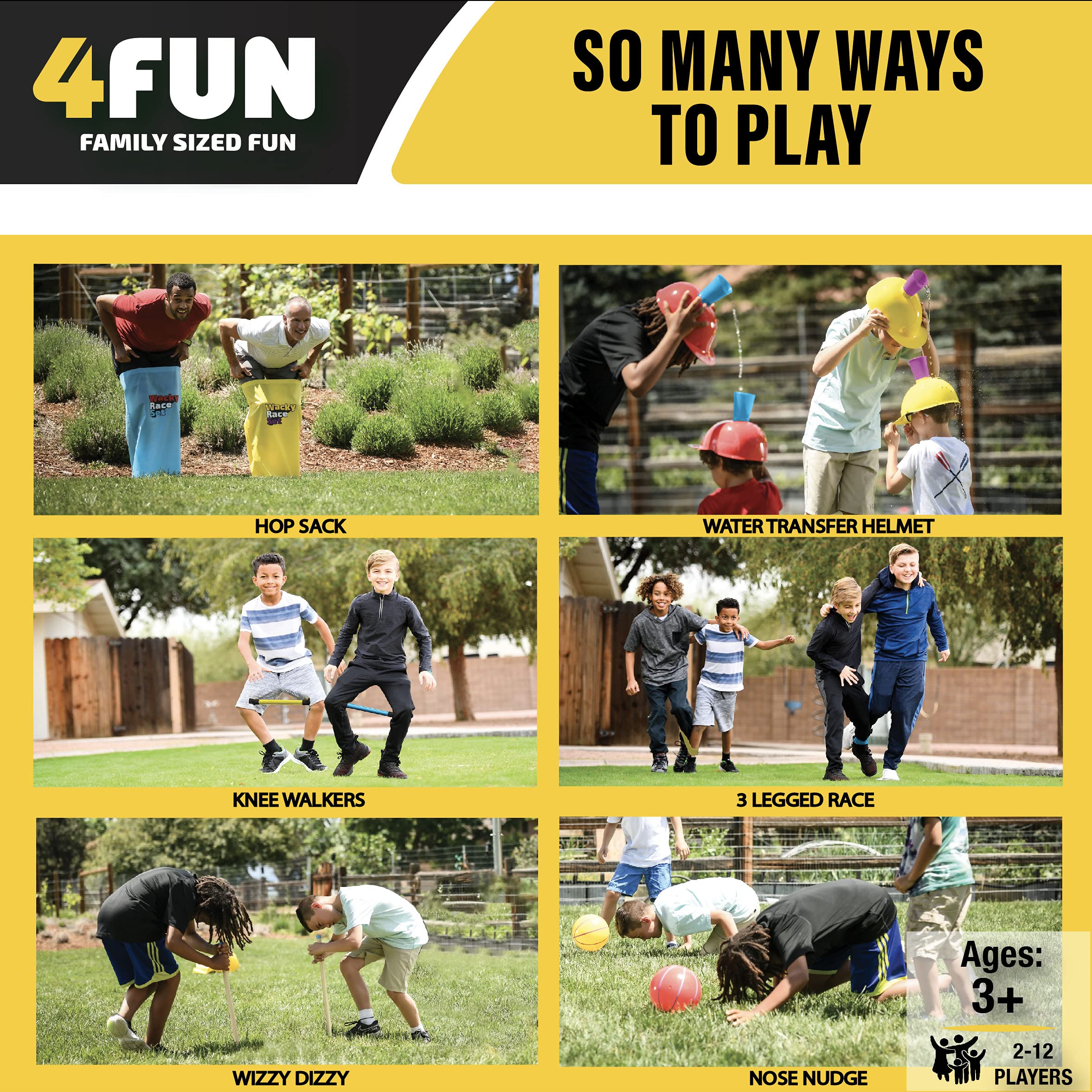 Wacky Race Set - Family Fun Outdoor Yard Games - Set Includes Hop Sack ...