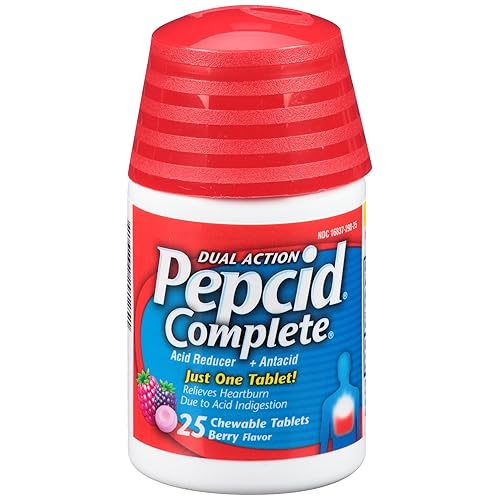 Pepcid Complete Acid Reducer Plus Antacid Chewable Tablets, Berry, 25 ...