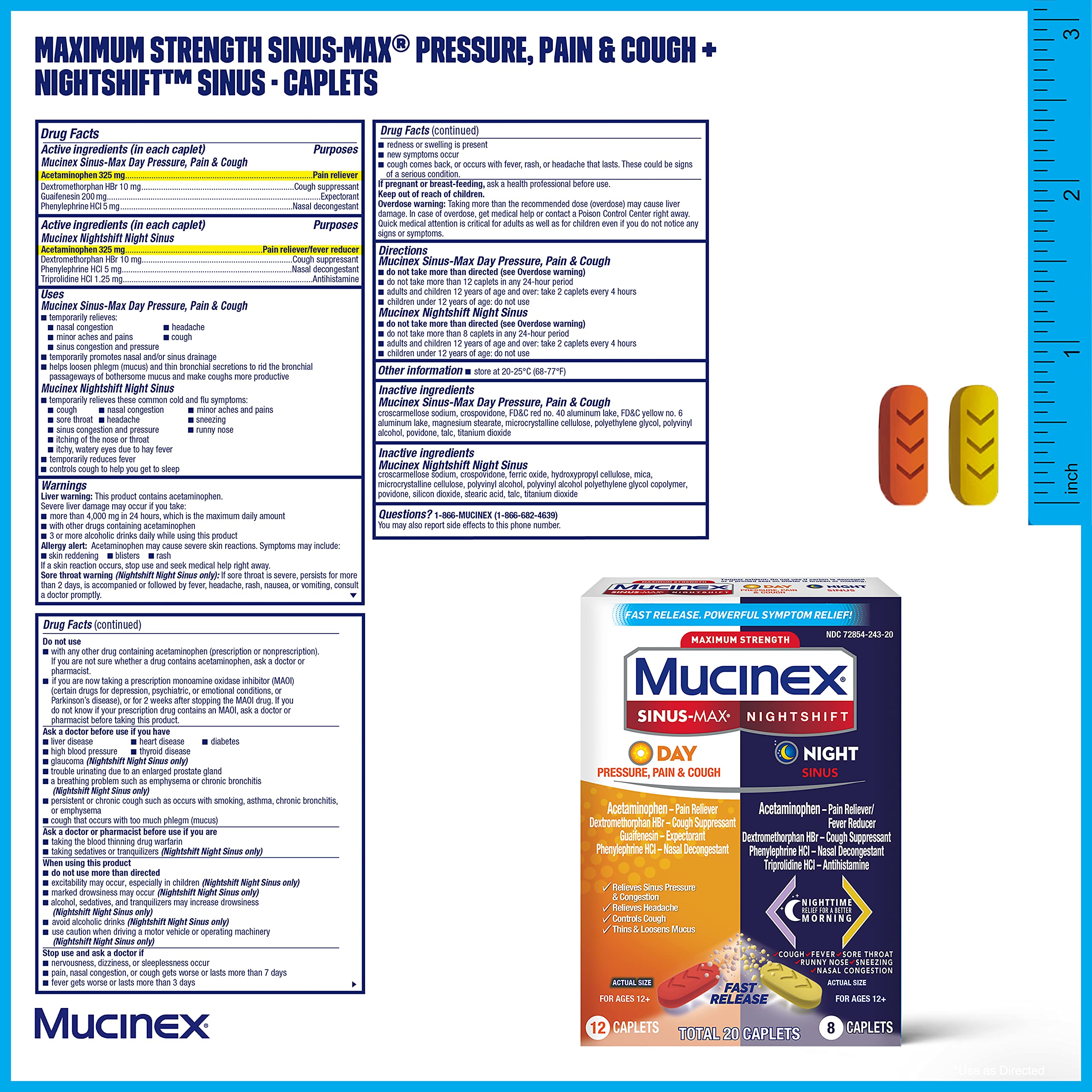 Mua Maximum Strength Mucinex Sinus-Max Pressure, Pain & Cough ...