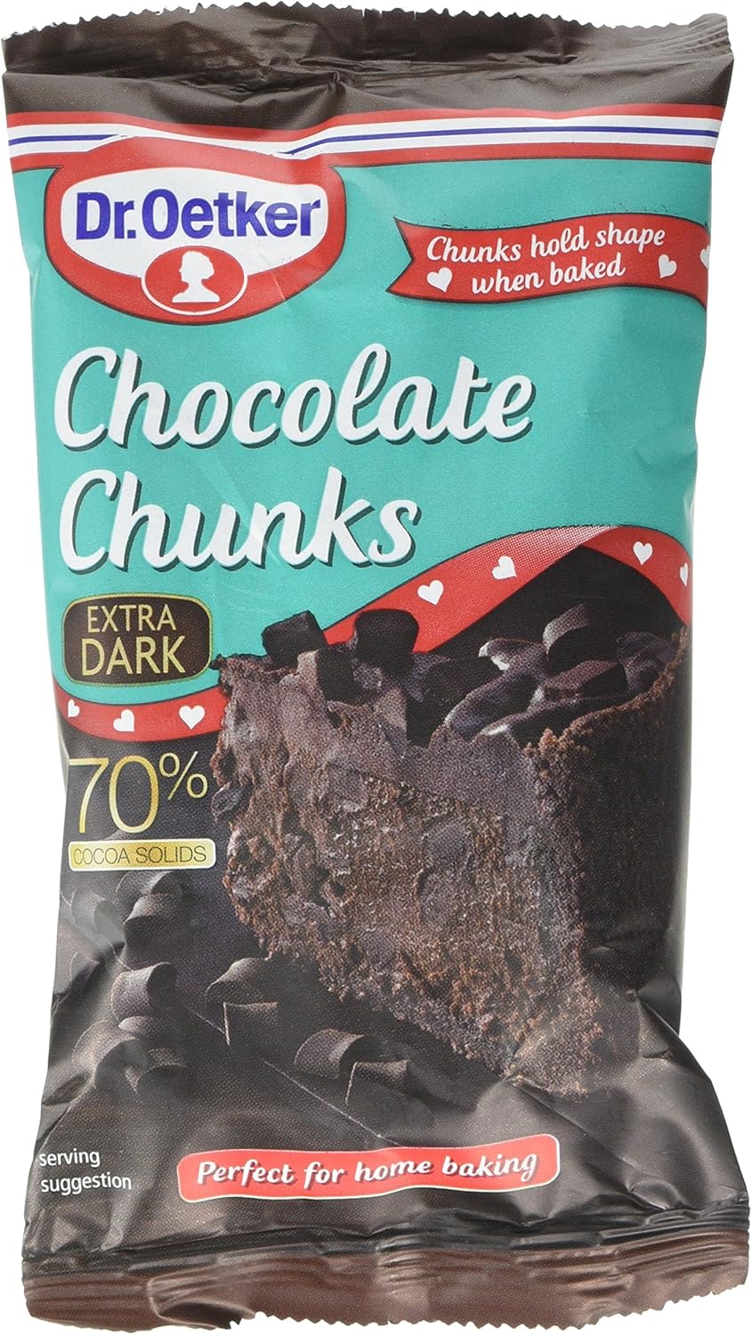 Dr. Oetker Extra Dark Chocolate Chunks, 100 g, Pack of 9: Amazon.co.uk: Grocery