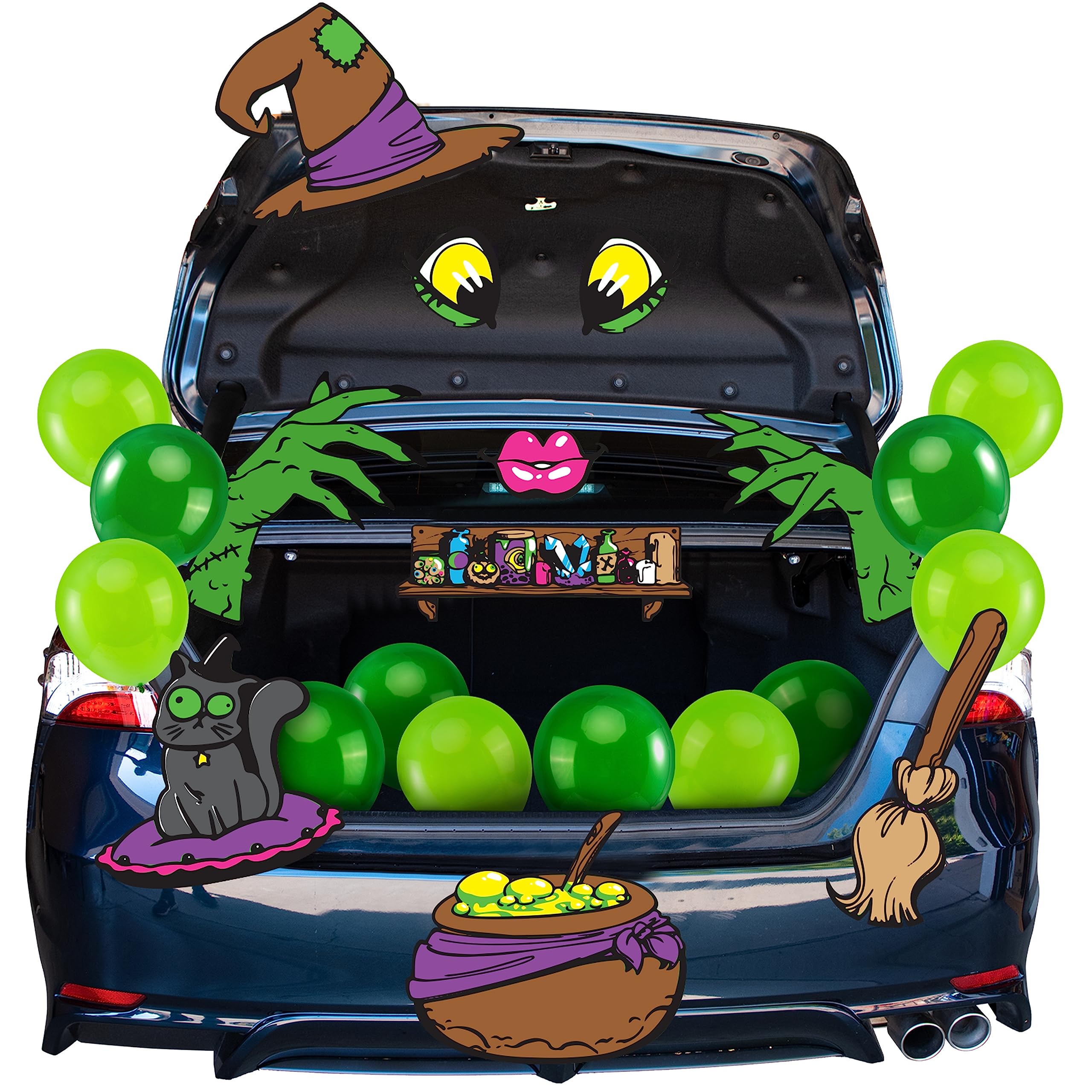 JOYIN Halloween Witch Trunk or Treat Car Decorations Kit for SUV, Witch ...