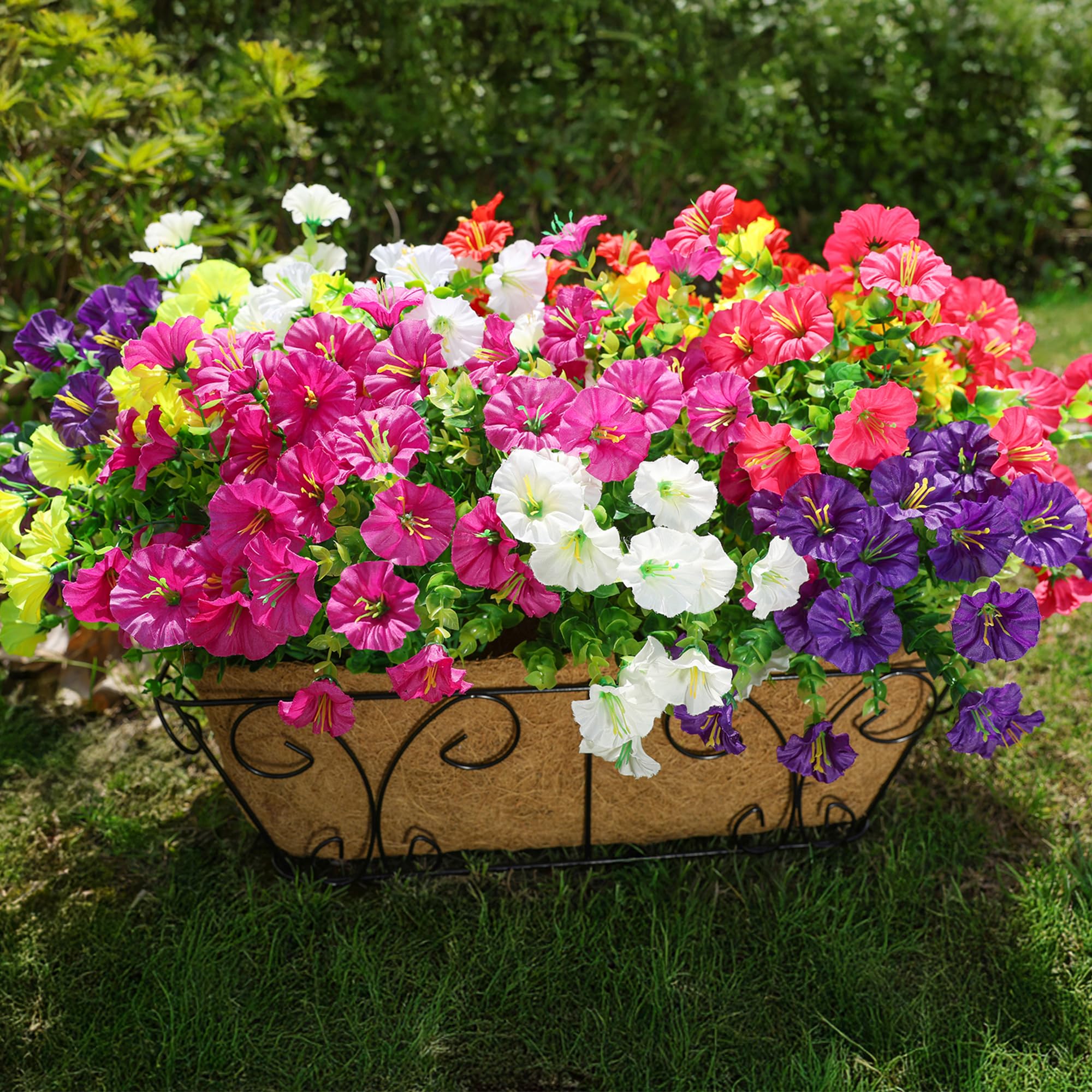 HyeFlora Artificial Fake Flowers Plants for Outdoor Outside Spring ...