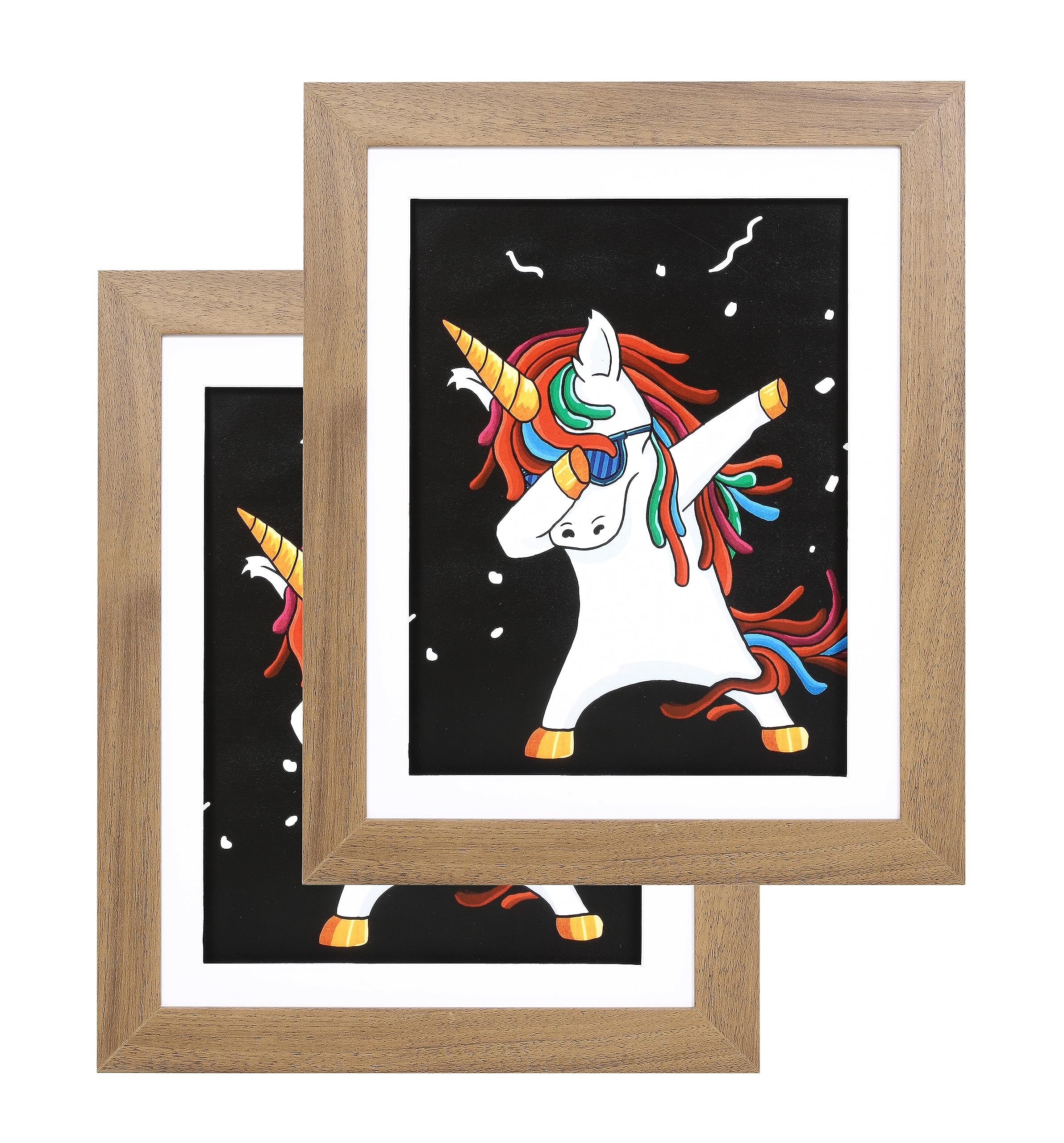 FrameWorks 2-Pack, 10” x 12.5” Dark Oak Wooden Kids Art Frame - Frames for Kids Artwork with ...