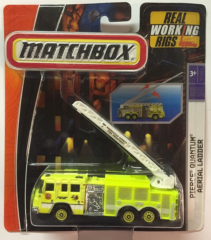 Matchbox Real Working Rigs, Pierce Quantum Aerial Ladder (Light Green ...