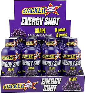 Amazon.com: Stacker 2 Energy Shots Grape Flavor 2oz. Shots (24 Bottles ...