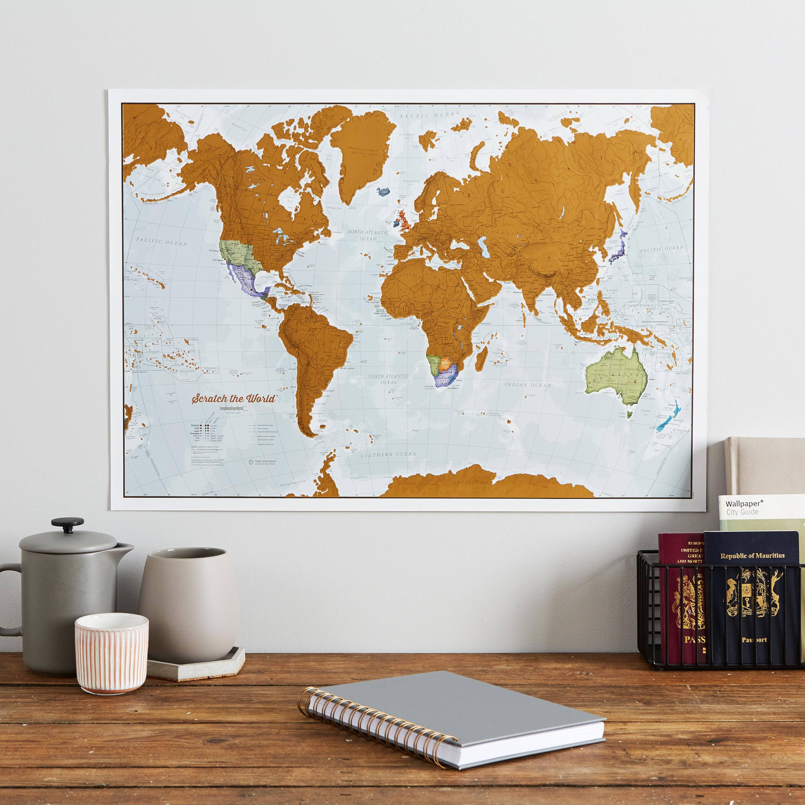 Maps International Scratch Off Map Of The World Travel Poster - 17(h) X ...