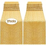 Amazon.com: Syntus Sequin Table Runner Gold, 2 Pack 12 x 108 inch Glitter Gold Table Runner ...