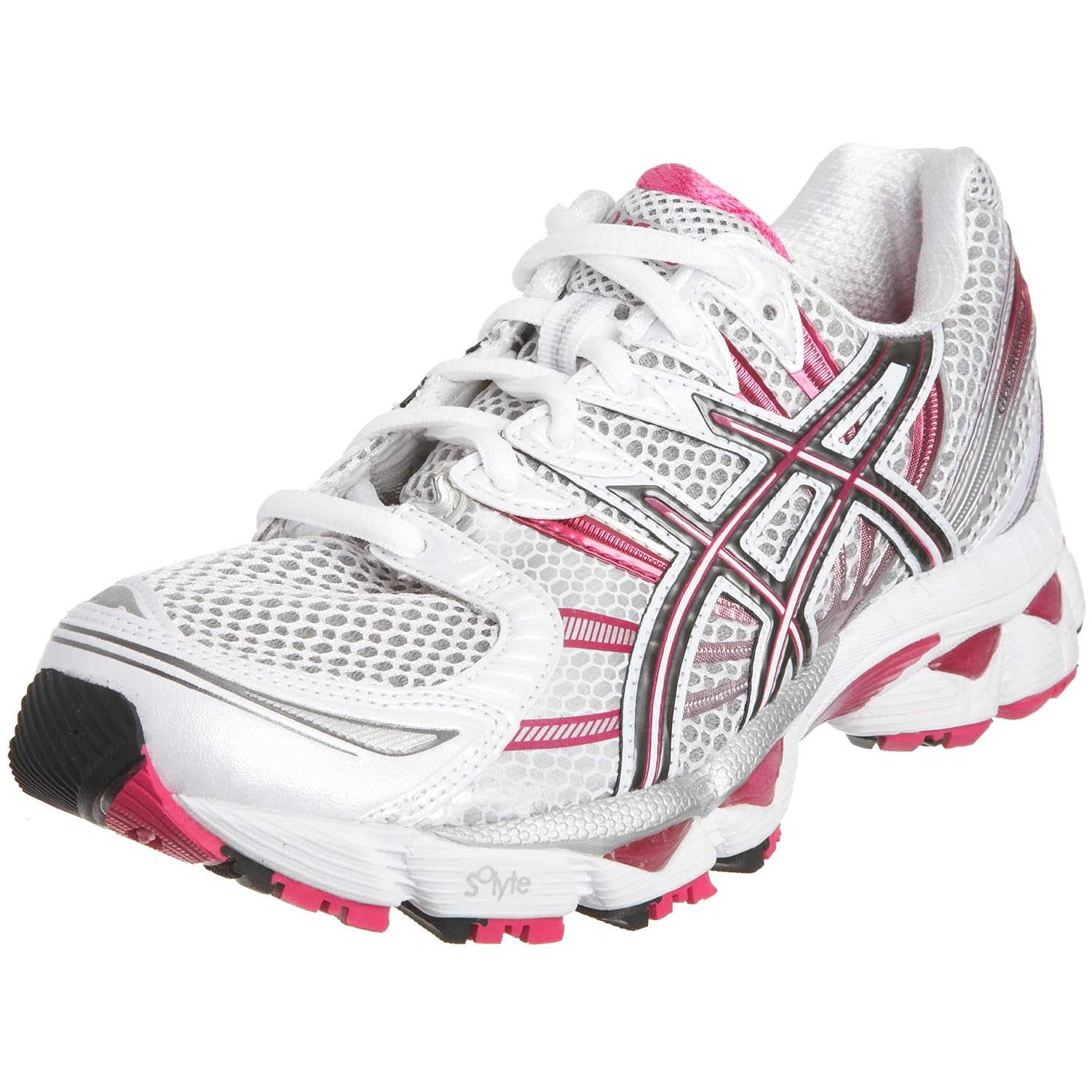 Asics Women's Gel Nimbus 12 Running Shoe White/Titanium/Raspberry ...