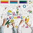 Amazon.com: Giant Summer Banner，Beach Coloring Poster Set with Colorful ...