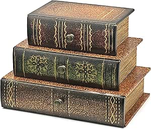 Amazon.com: Bellaa Decorative Book Box with Drawers Hidden Storage ...
