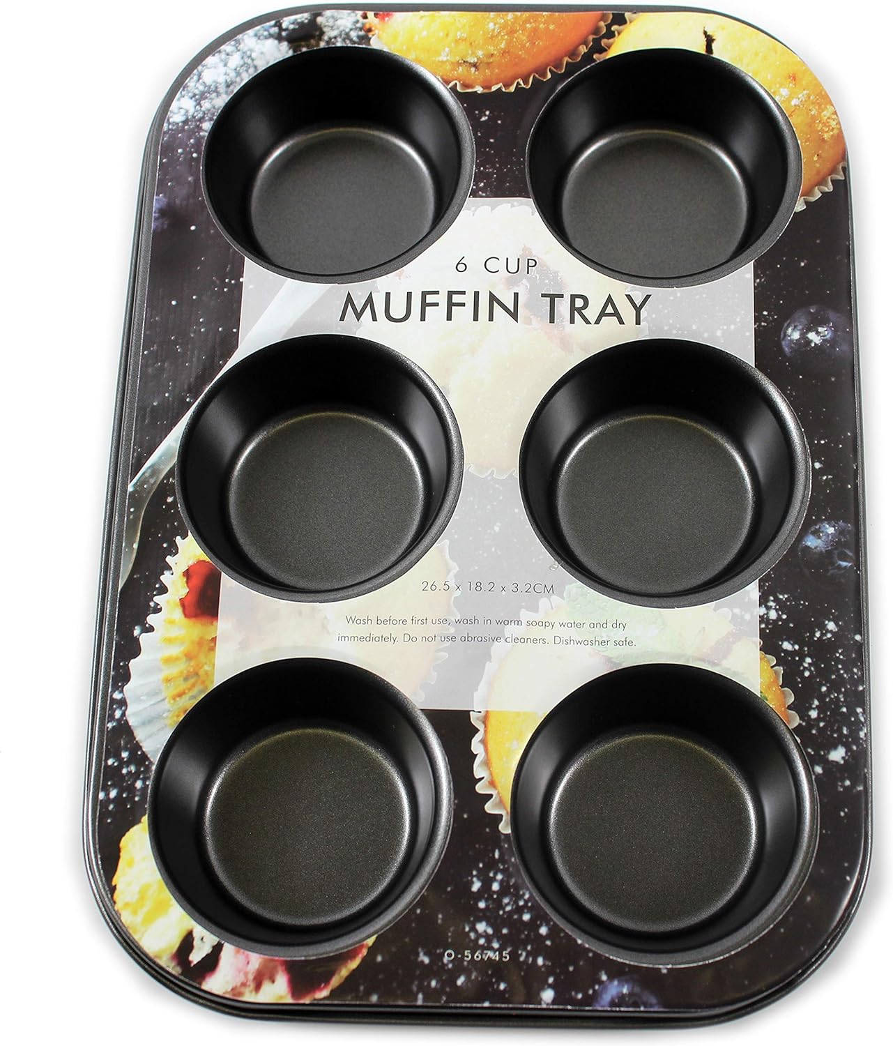 Non-Stick 6 Cupcake Baking Tray Muffin Yorkshire Pudding Baking Tray ...