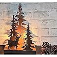 Rustic Metal Deer in The Forest Decorative Light Night Side Table Décor ...