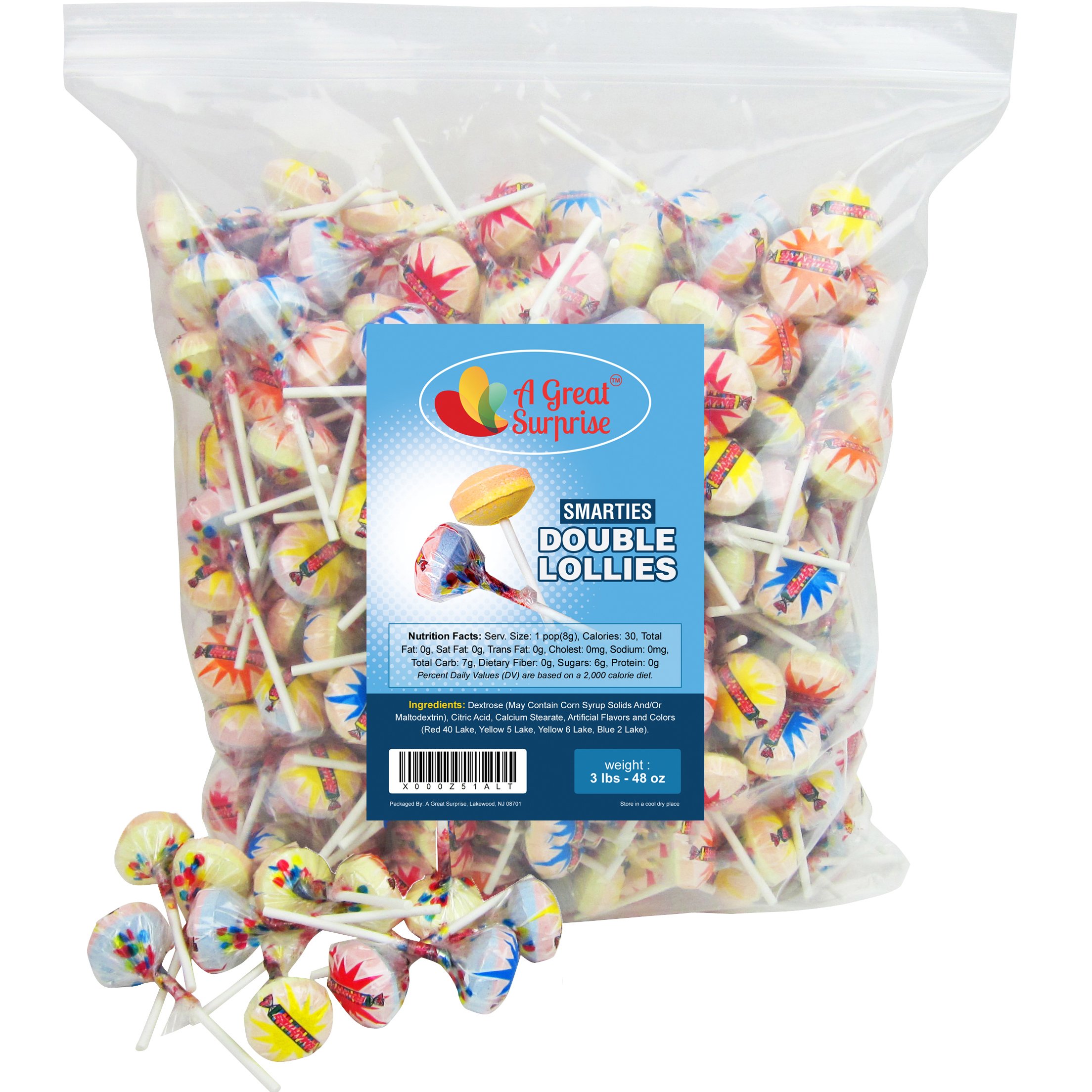 Amazon.com : Smarties Lollies, Mega Tropical, 60 Count : Suckers And ...