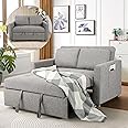 Amazon.com: SEJOV Convertible Sofa Bed, 3-in-1 Sleeper Sofa Pull Out Couch Bed, 2-Seater Linen ...
