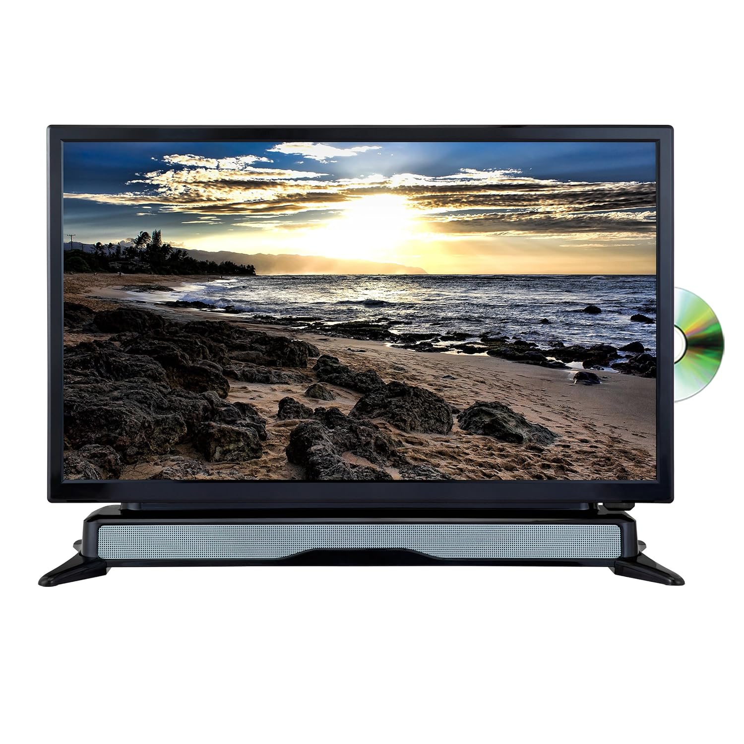 24" LED TV TELEVISION / DVD PLAYER COMBO w/ SOUNDBAR SPEAKER 12V AC/DC ...