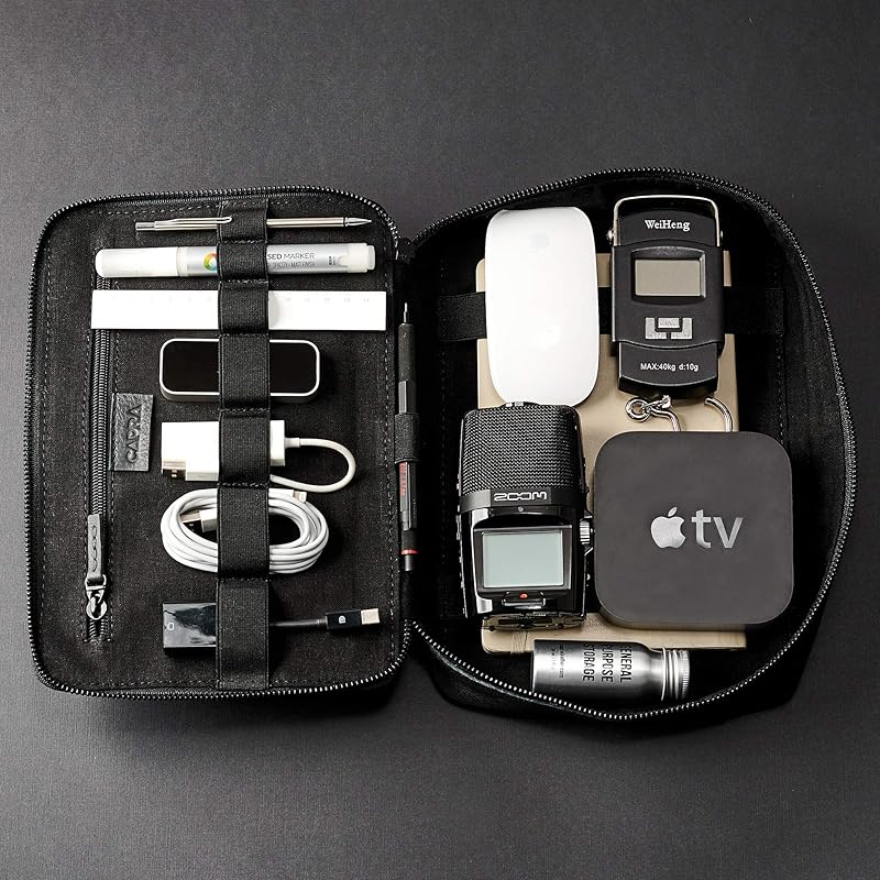 Amazon.com: Capra Leather Travel Tech Organizer for Men, Black iPad ...