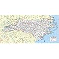 Amazon.com : Cool Owl Maps North Carolina State Wall Map Poster Large ...