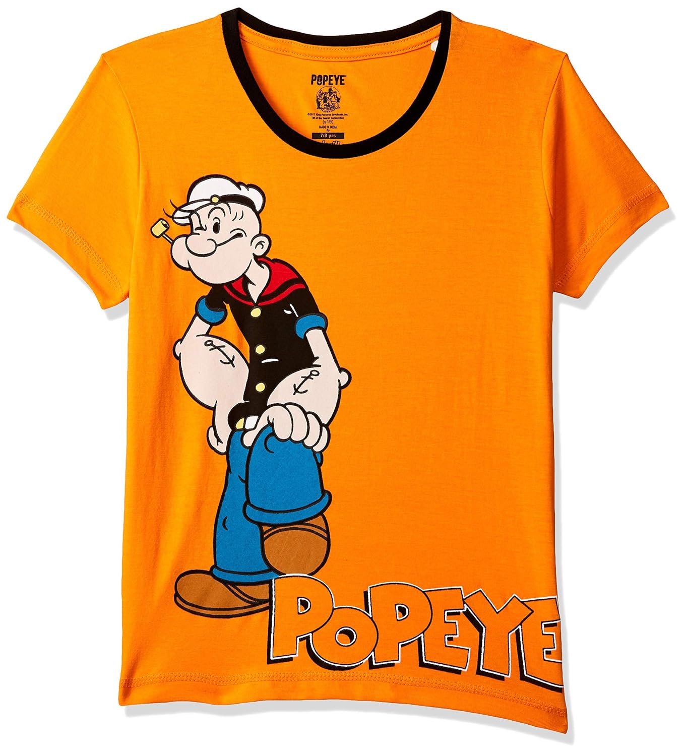 Buy Kidsville Popeye Orange Half Sleeve Boys T-Shirt(4-5 Years) at ...