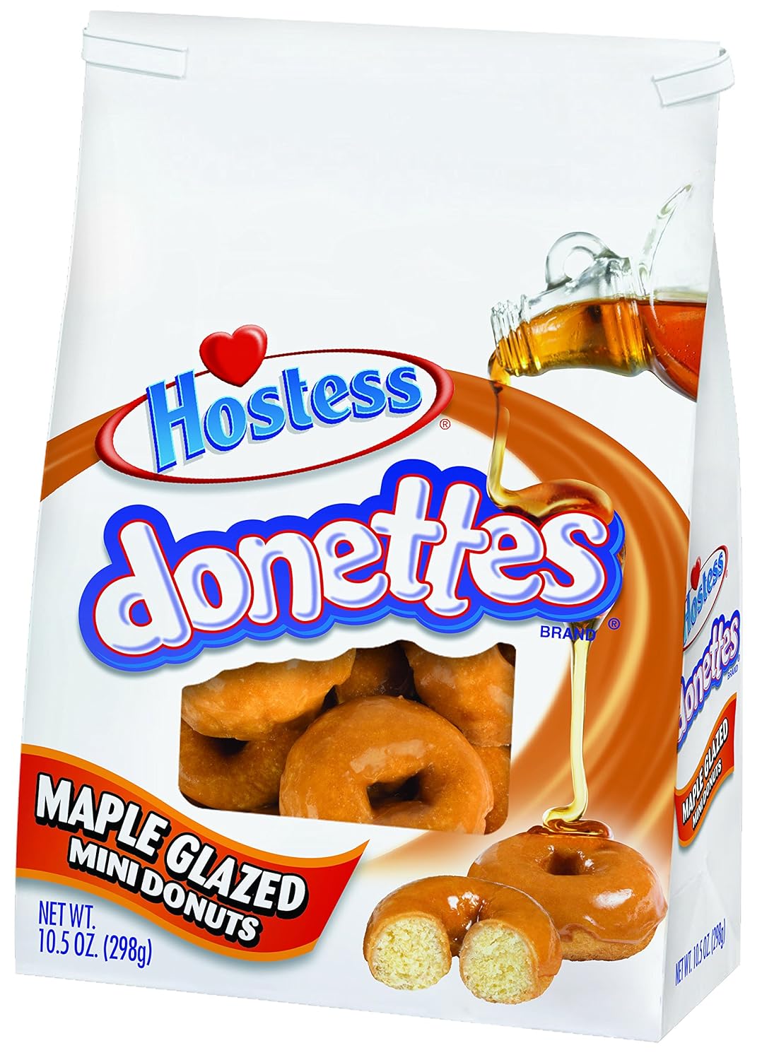 Hostess Donettes Frosted Mini Donuts, Maple, 10.5 Ounce (Pack of 9 ...