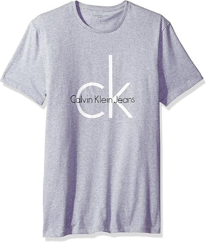 Calvin Klein Mens Short Sleeve Classic Ck Logo Crew Neck T-Shirt T ...